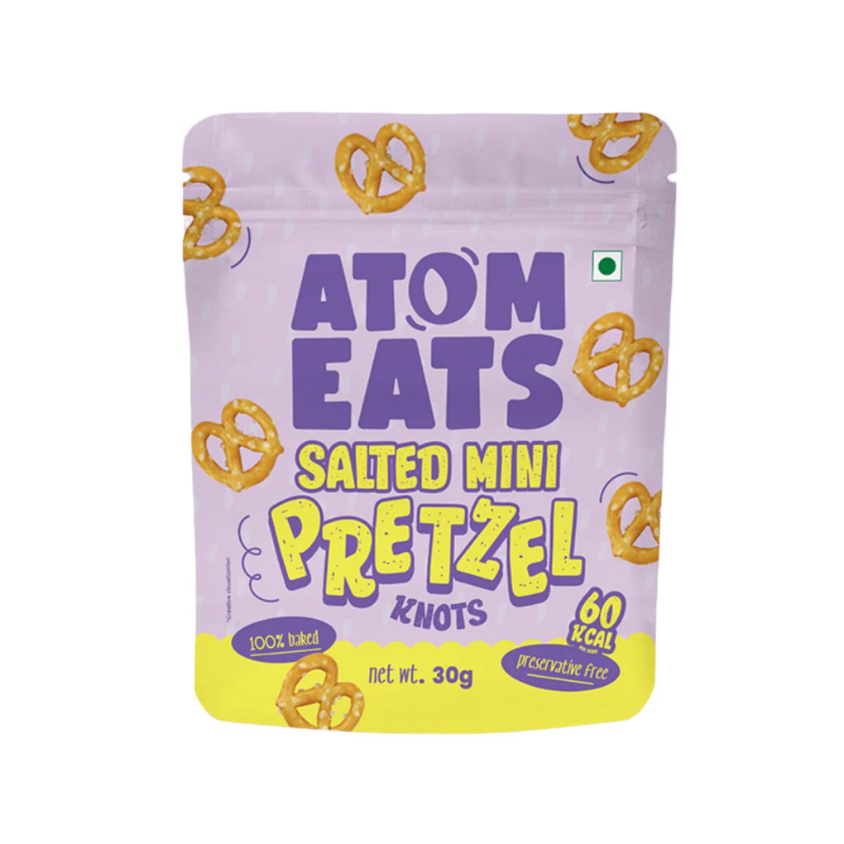 Buy Atom Eats Salted Pretzel Mini Knots (30g) Online On Slimjim India ...