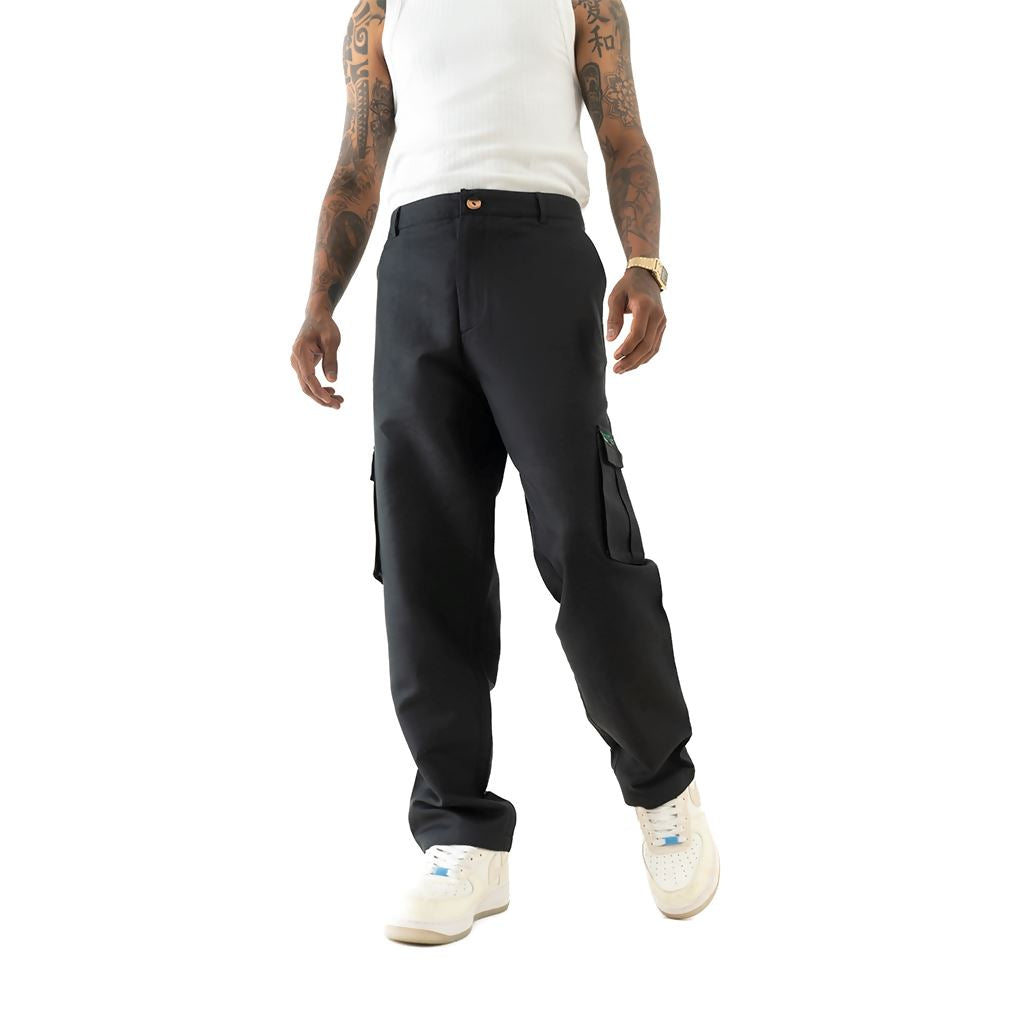 Buy Cannabie - Cargo Straight Fit Pants Black | Slimjim India – Slimjim ...