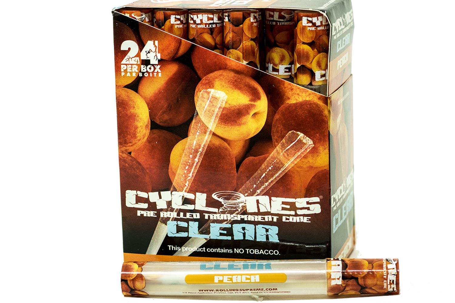 Buy Clear Cyclone Peach Pre Rolled Cones – Slimjim Online